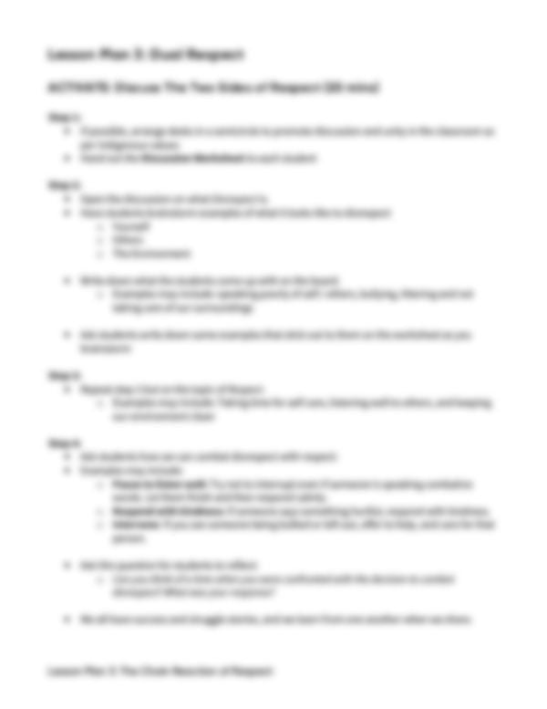 Grades 6-8 Lesson Plan: The Chain Reaction of Respect – Signal Hill