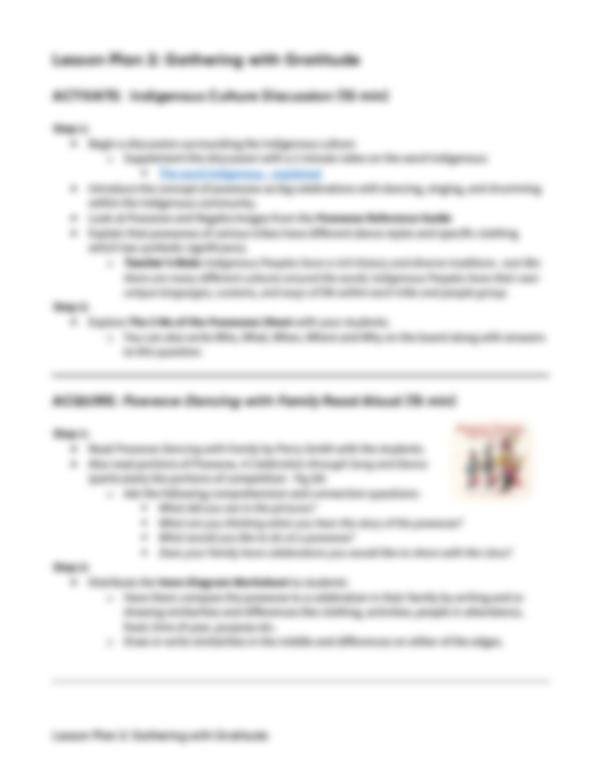 Grades 3-5 Lesson Plan: Gathering With Gratitude – Signal Hill