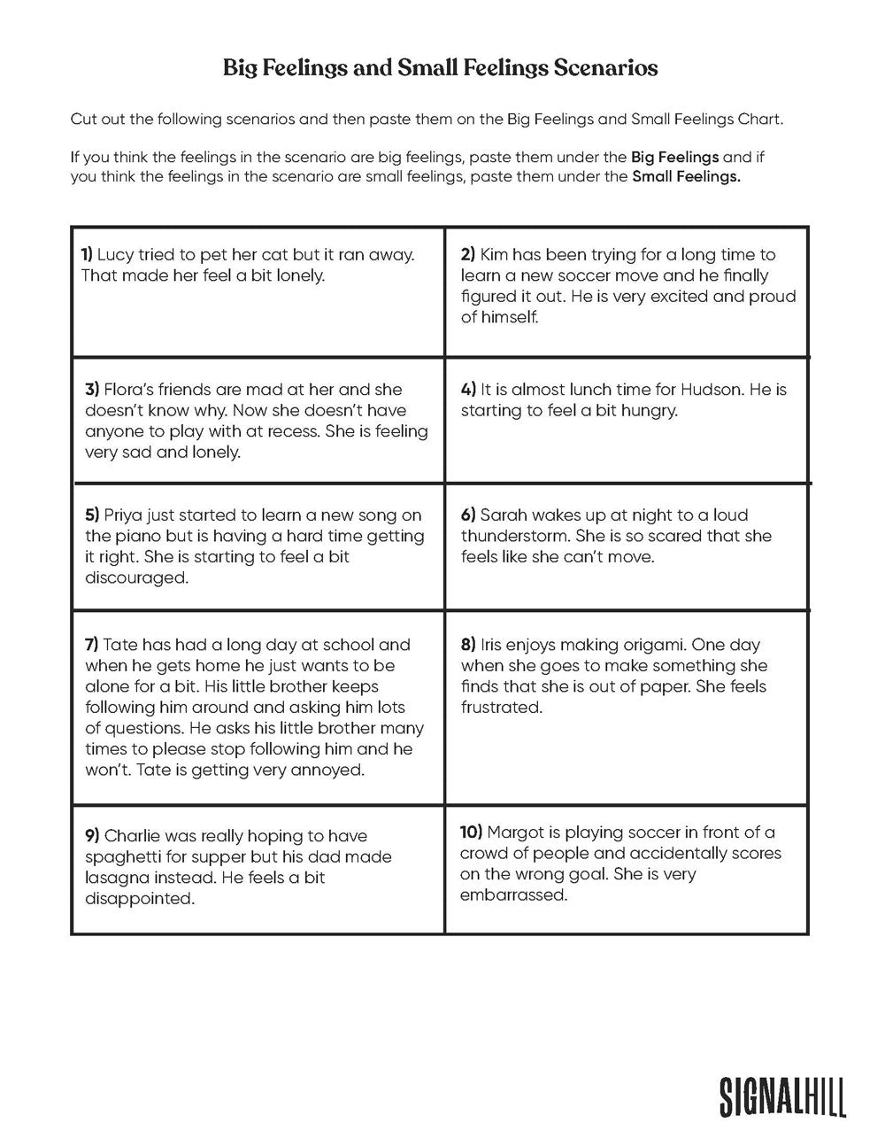 Grades 3 5 Lesson Plan Big Feelings Signal Hill Grades 3 5 Lesson Plan Big Feelings Signal Hill