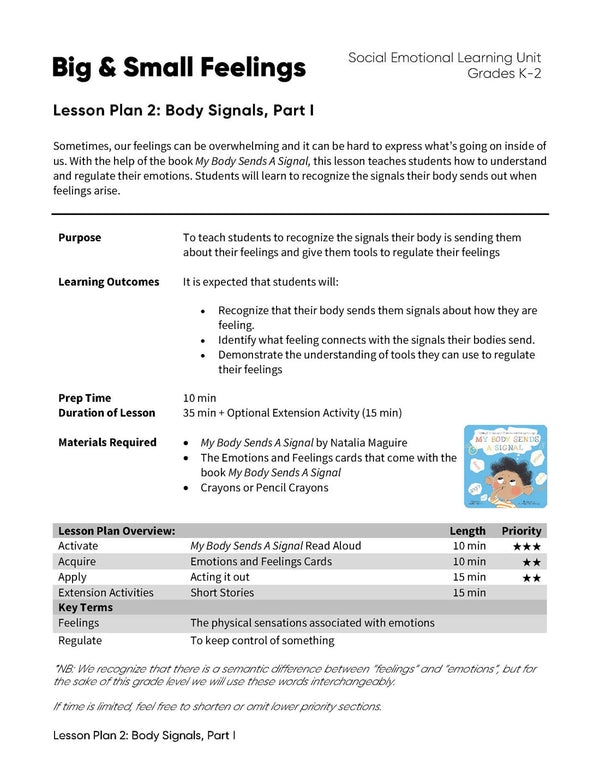 Grades K-2 Lesson Plan: Body Signals, Part I – Signal Hill