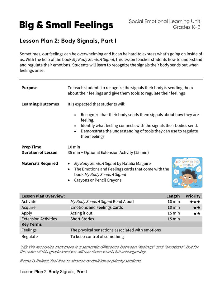 Grades K-2 Lesson Plan: Body Signals, Part I – Signal Hill