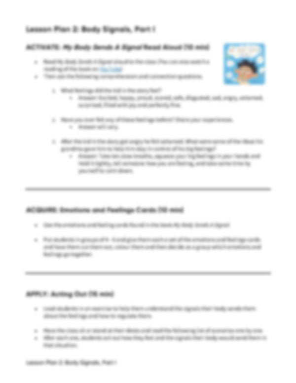 Grades K-2 Lesson Plan: Body Signals, Part I – Signal Hill