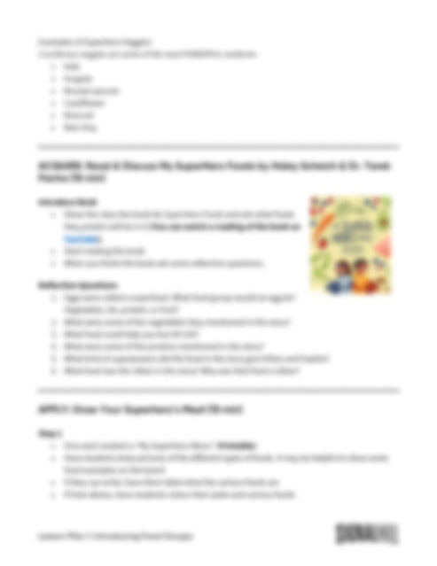 Grades K-2 Lesson Plan: Introducing Food Groups – Signal Hill