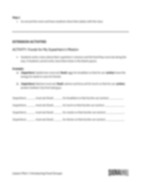 Grades K-2 Lesson Plan: Introducing Food Groups – Signal Hill