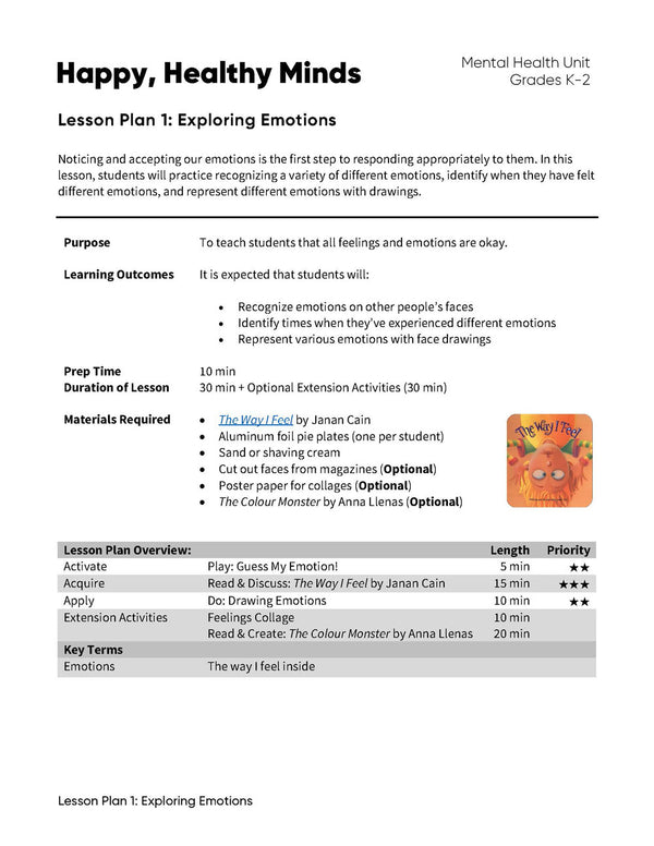 Grades K-2 Lesson Plan: Exploring Emotions – Signal Hill