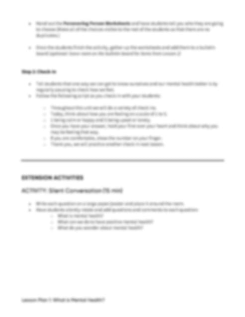 Grades 6 - 8 Lesson Plan: What is Mental Health? – Signal Hill