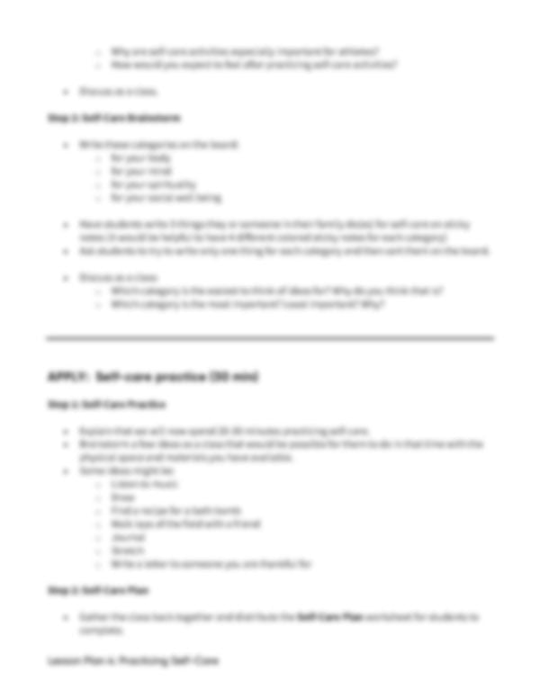 Grades 6-8 Lesson Plan: Practicing Self-Care – Signal Hill