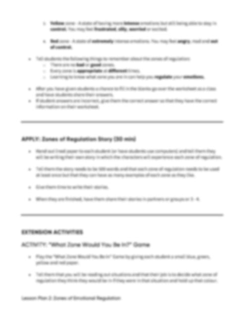 Grades 6-8 Lesson Plan: Zones of Emotional Regulation – Signal Hill