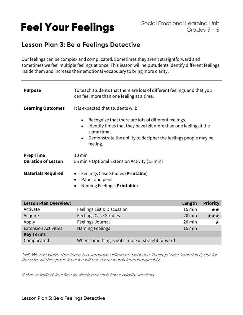 Grades 3-5 Lesson Plan: Be a Feelings Detective – Signal Hill