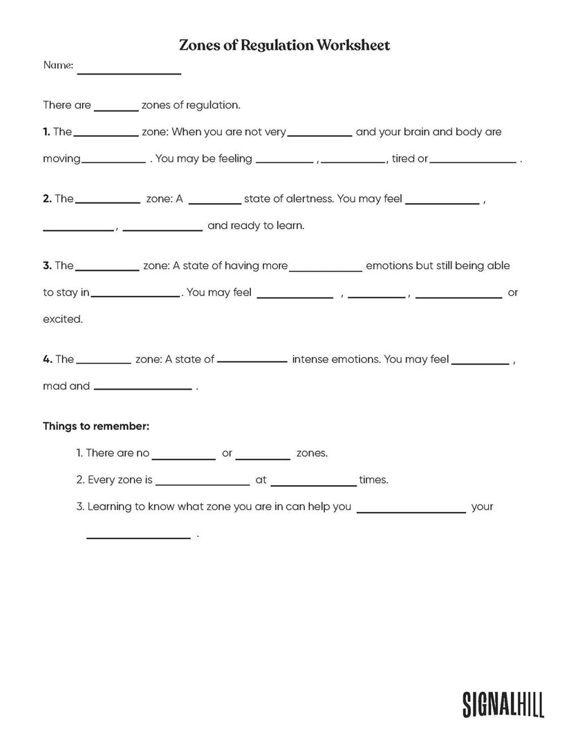 Grades 6-8 Lesson Plan: Zones of Emotional Regulation – Signal Hill
